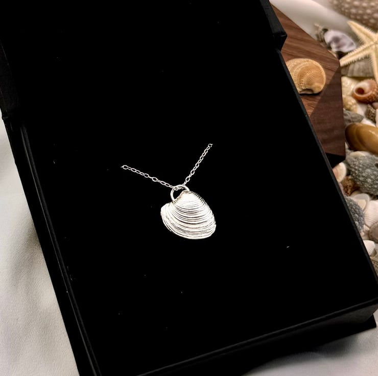 Silver Clam Shell Necklace, Handmade in North Y... - Folksy