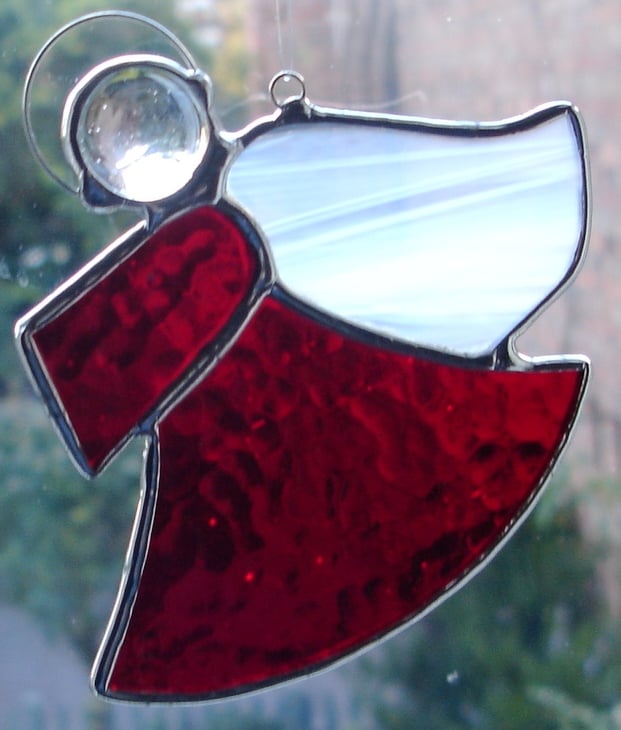 CHRISTMAS STAINED GLASS ANGEL - Folksy