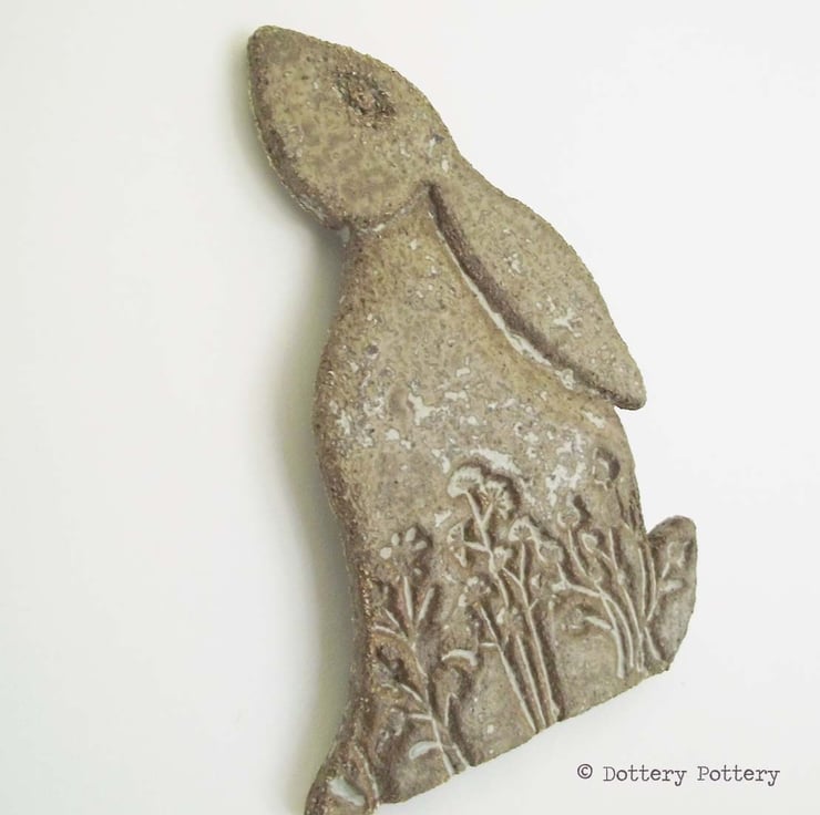 Ceramic Moon Gazing Hare Pottery Hare decoratio... - Folksy