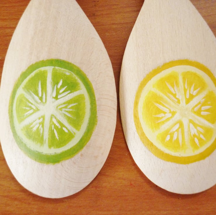 Sale - 33% off! - Lemon and Lime Decorative Woo... - Folksy