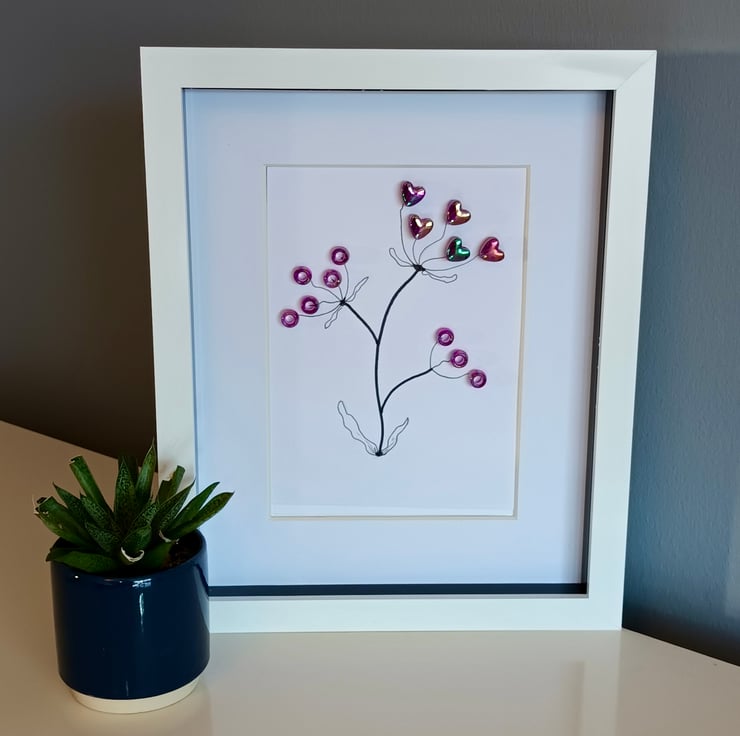Purple Wild Flowers Dandelion Inspired 3D Frame... - Folksy