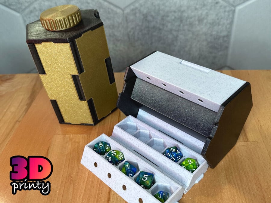3D Printed Rollup Dice Box - Large For 30 Dice ... - Folksy