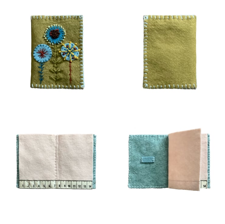 Needle case, hand stitched needle case, embroid... - Folksy