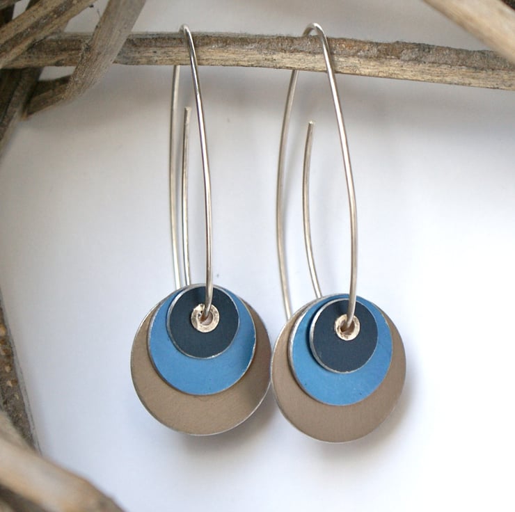 SALE - Colour block reversible earrings - Folksy