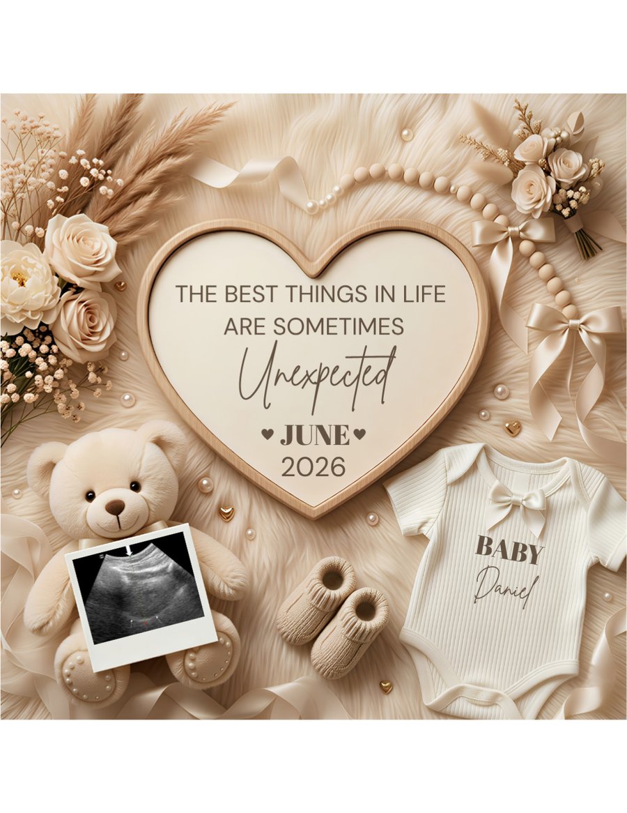 Unexpected Pregnancy Announcement Template Edit... - Folksy