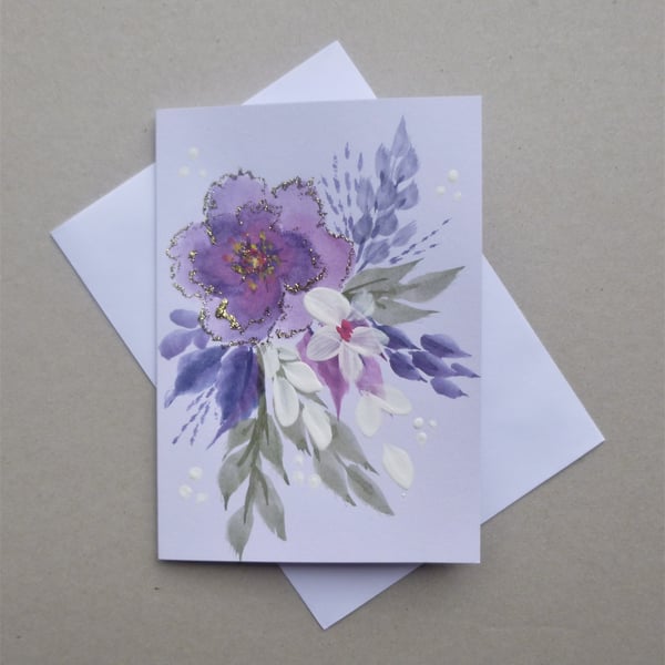 hand painted blank greetings card art painting ... - Folksy