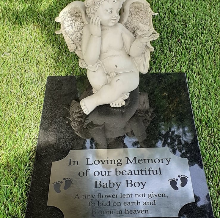 Granite memorial baby stone FLAT Grave Marker ... - Folksy