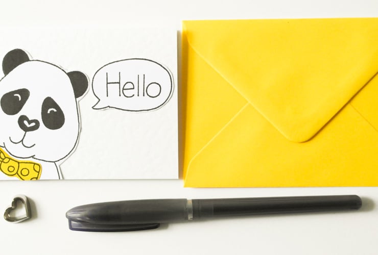 Cute Panda Notecards,Pack of six Panda Thank yo... - Folksy