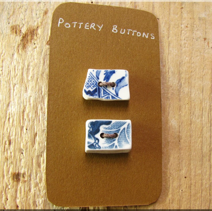 Home tumbled pottery buttons - Folksy
