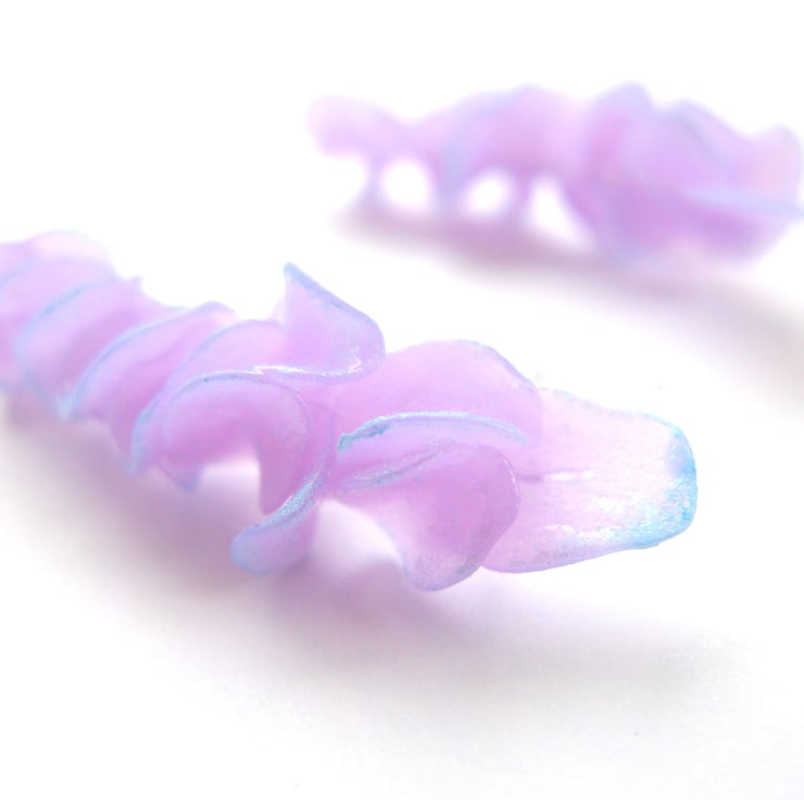 Modern purple sea life inspired hook earrings - Folksy