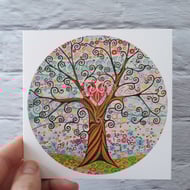 Tree of Life Love Spiritual Art Card - Folksy