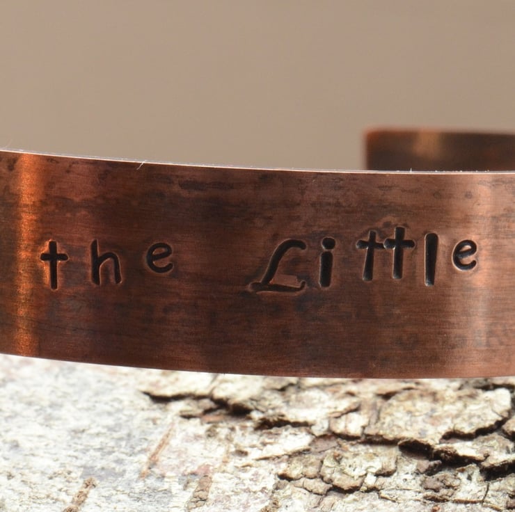 Handmade Hand Stamped Oxidised Copper Cuff Enjo... - Folksy