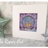 Counting Stars bunnies mounted print Jo Roper - Folksy