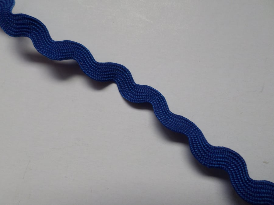 1m Length Ric Rac Trim - 8mm - Blue - Folksy