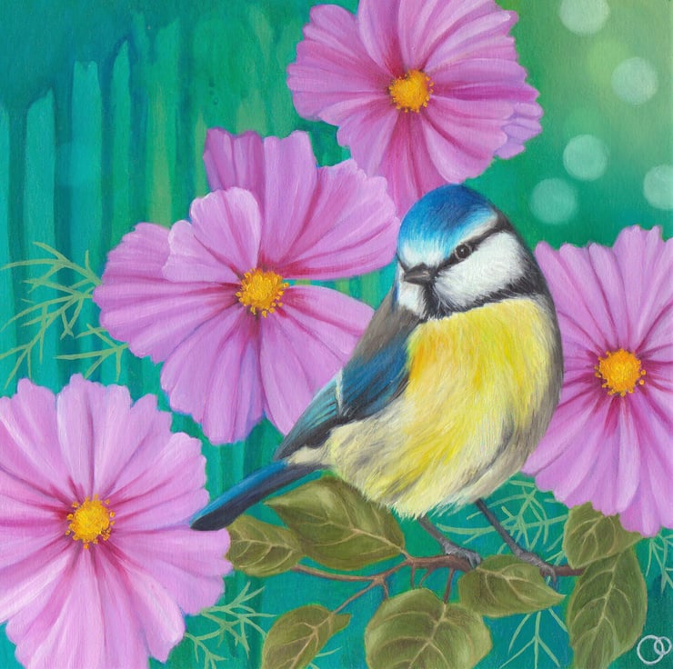 Blue Tit Bird Art Digital Print - Folksy