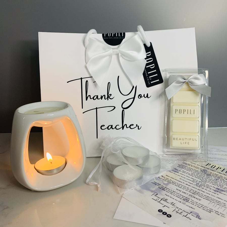 Thank you Teacher Wax Melt Gift Set with Burner... - Folksy