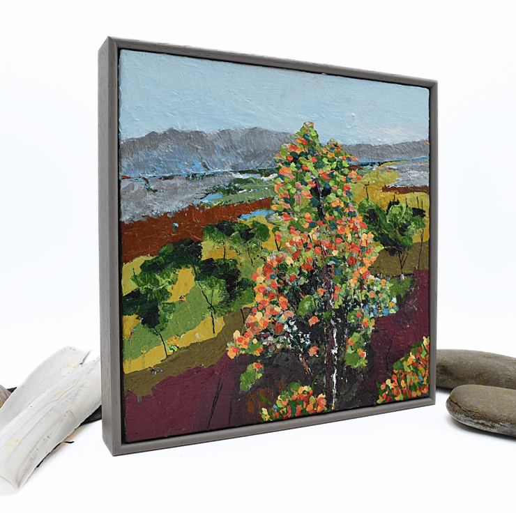 Tree painting - original landscape - framed - a... - Folksy