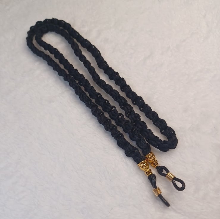 Black crochet glasses chain, handmade sunglasse... - Folksy