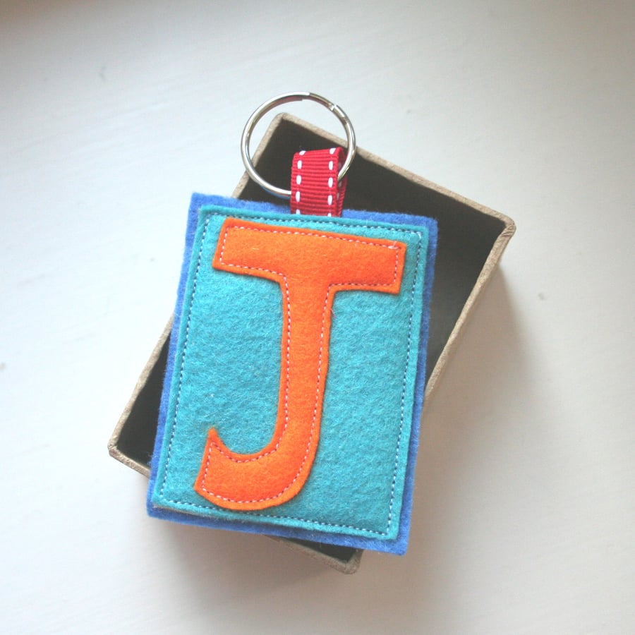 Personalised Handmade Initial Keyring In Felt Gift - Folksy