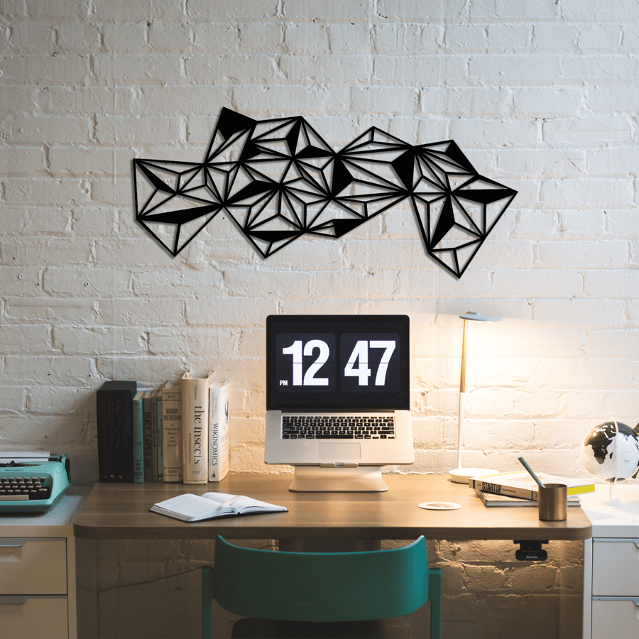 3D Polygon Wall Decor - Wooden Abstract Art for... - Folksy