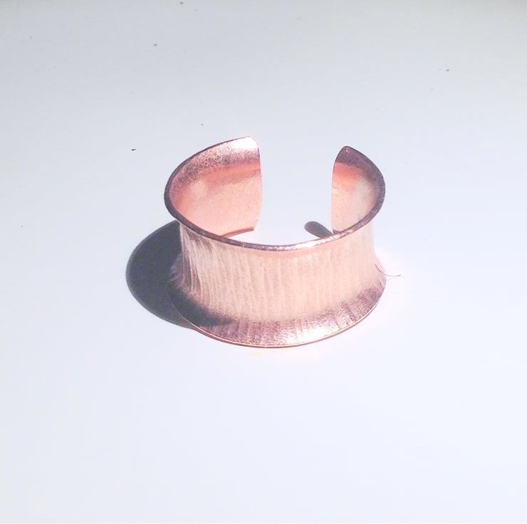 Copper Anticlastic Open Hammer Textured Ring - ... - Folksy
