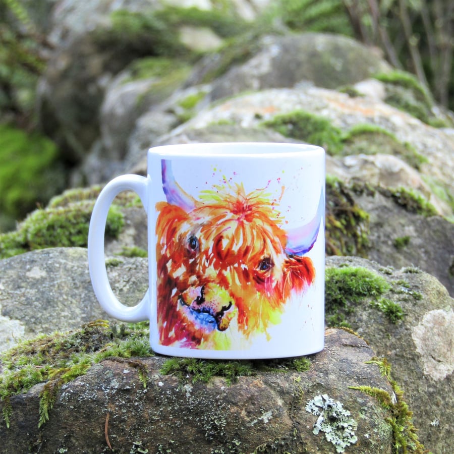 Scottish Highland Cow Mug - Folksy