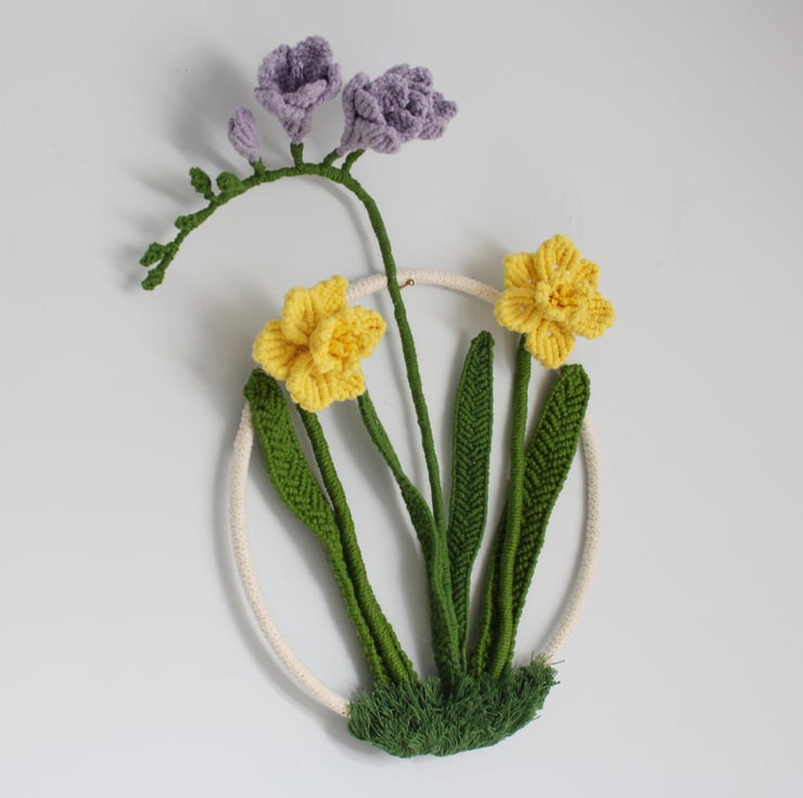 Macrame flower wall art - Folksy