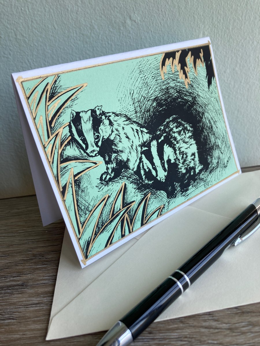 Card - Badger Cubs handmade Blank Inside - Folksy