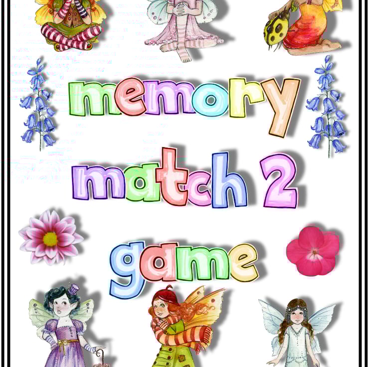 Children's Fairy memory match 2 card game - Folksy
