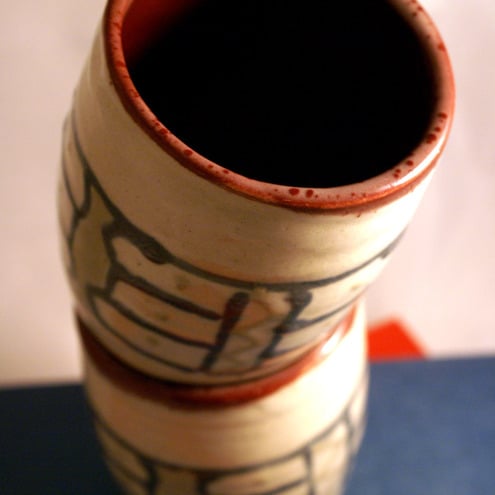 Set of two tea beakers with aztec motif - glaze... - Folksy