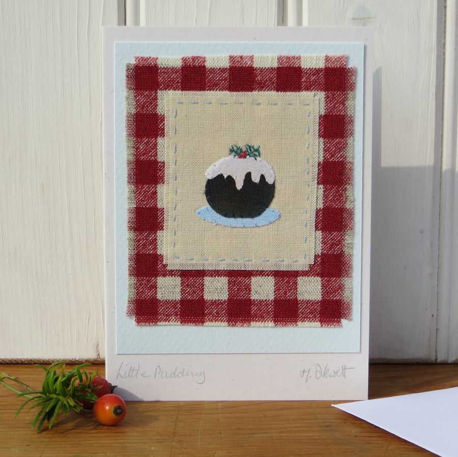 Hand-stitched little pudding with embroidered d... - Folksy