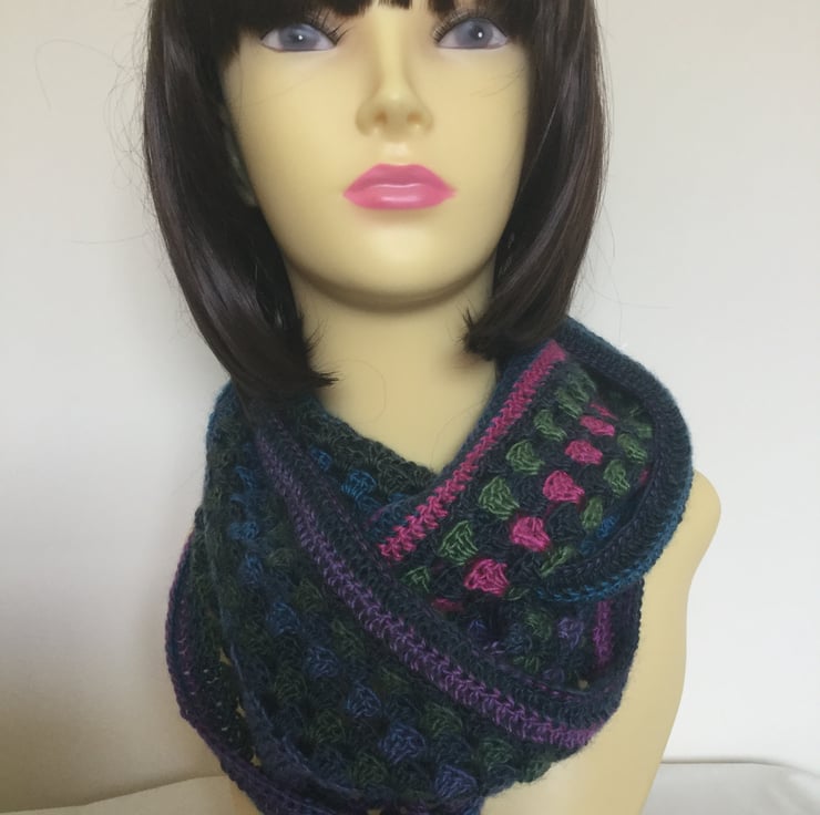 Crochet Infinity Loop Scarf - Folksy