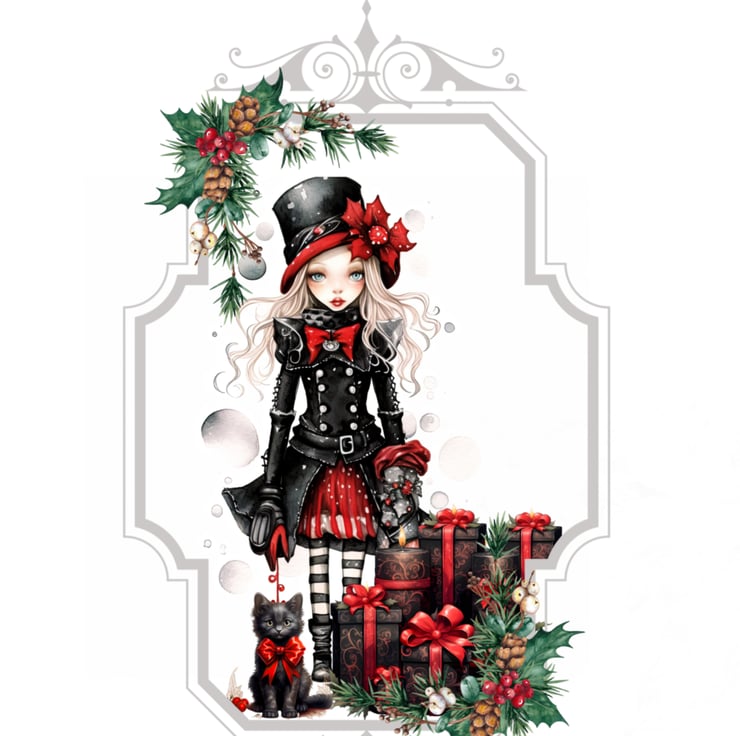 Cute Goth Christmas - Gothmas Card - Folksy