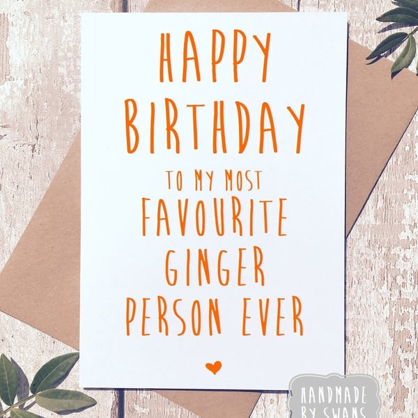 funny birthday card, ginger hair, ginger birthd... - Folksy