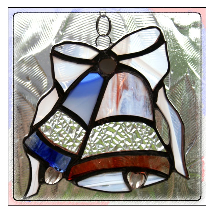 SOLD Wedding Bells Suncatcher Stained Glass Han... - Folksy