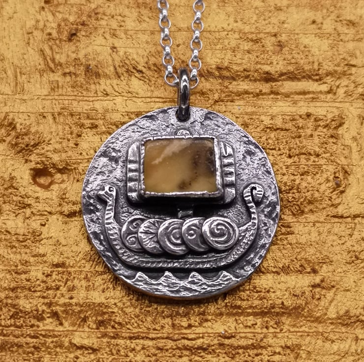 Viking Ship Coin Pendant - Folksy