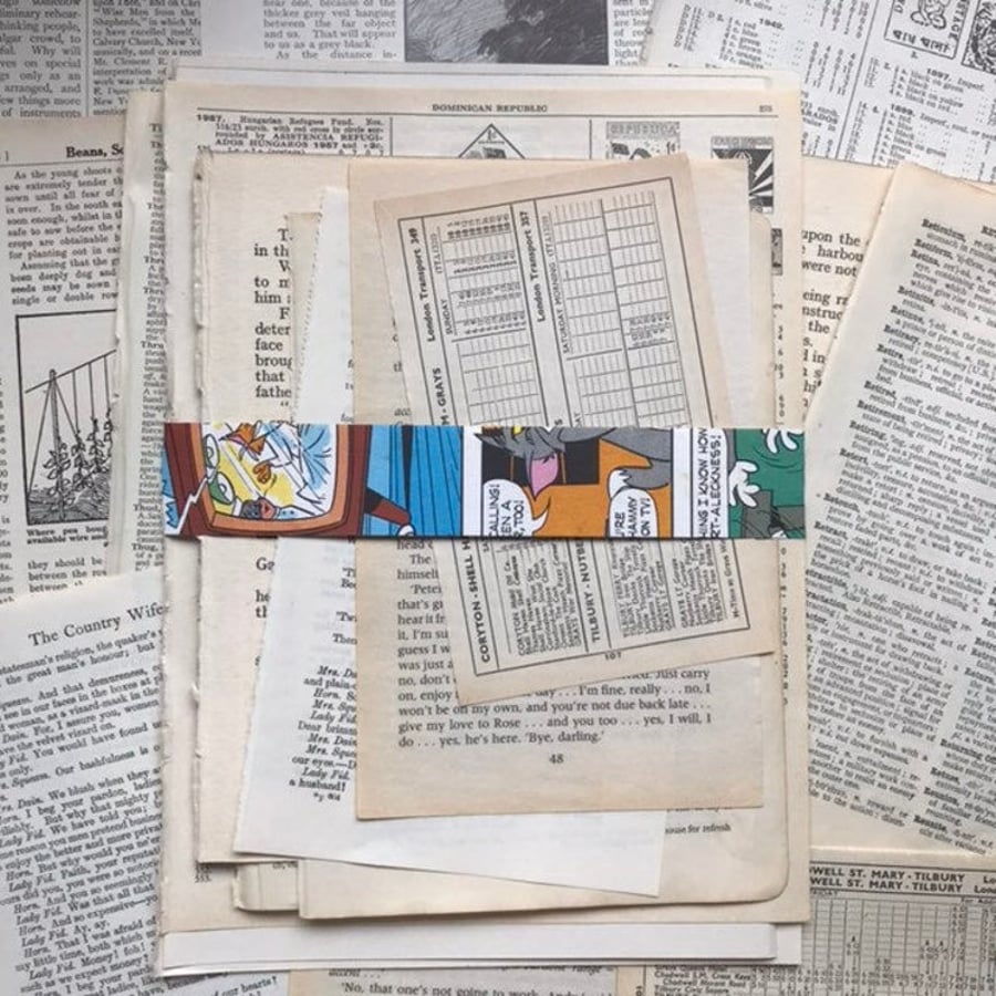 Vintage Book Page Pack - 10 Assorted Book Pages... - Folksy