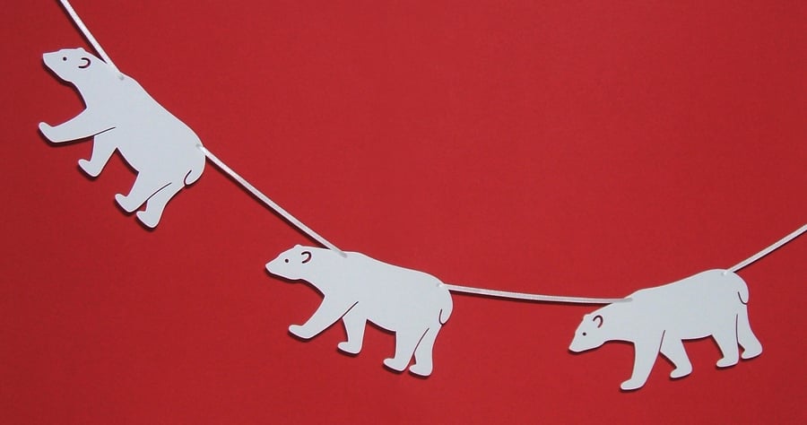 Polar Bear Bunting - Folksy
