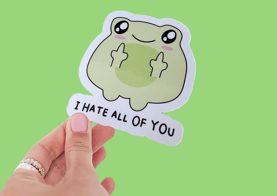 Cute Rude Frog Sticker Swearing Sticker Profani... - Folksy