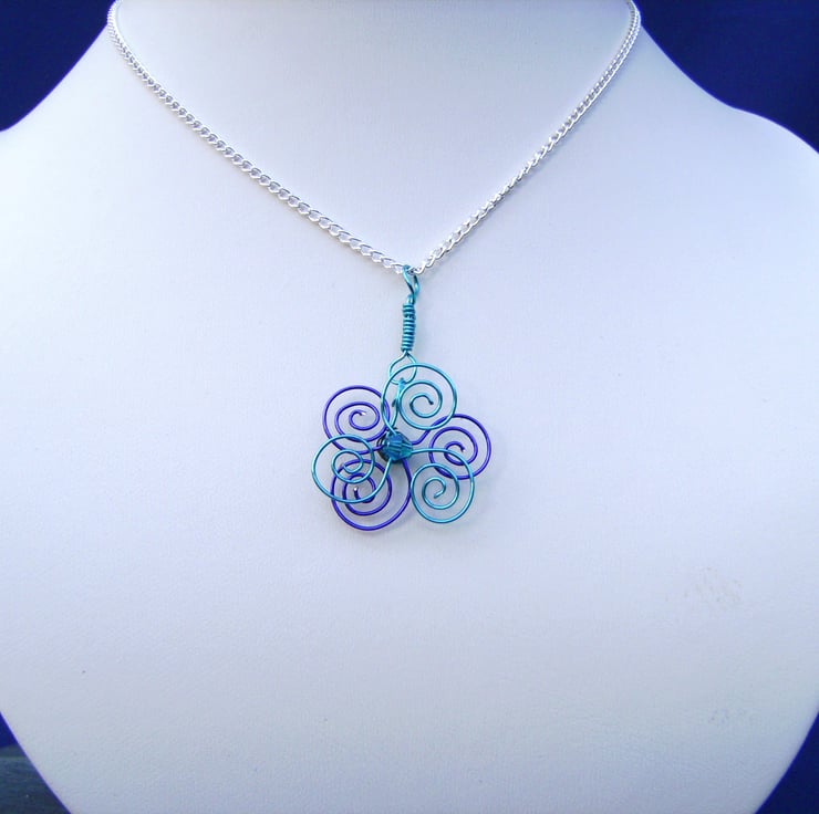 Spiral Wire Flower Pendant Necklace - Folksy