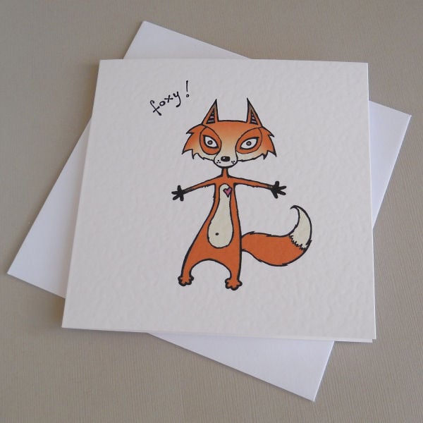 foxy greetings card - Folksy