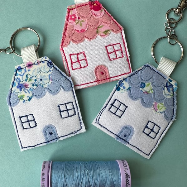 Little cottage keyring ONLY BLUE LEFT - Folksy