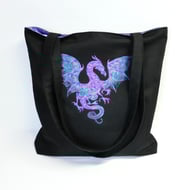 Embroidered Dragon Tote Bag - Folksy