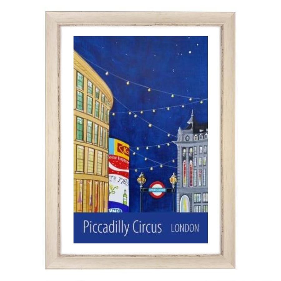 Piccadilly Circus white frame - Folksy