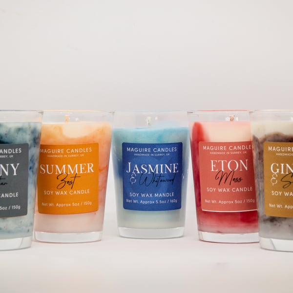 Maguire Jar Candle: Scented, Marbled Candle in ... - Folksy