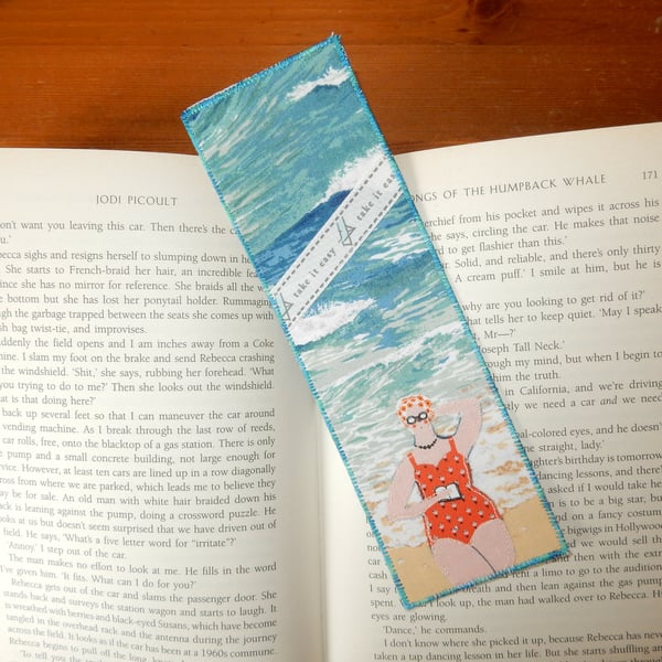 Bookmark take it easy on the beach - Folksy