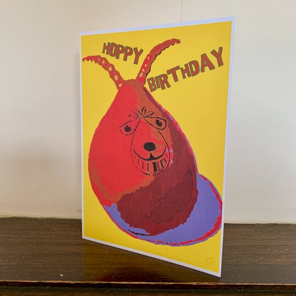 Birthday Card: Spacehopper (13x18cm) - Folksy