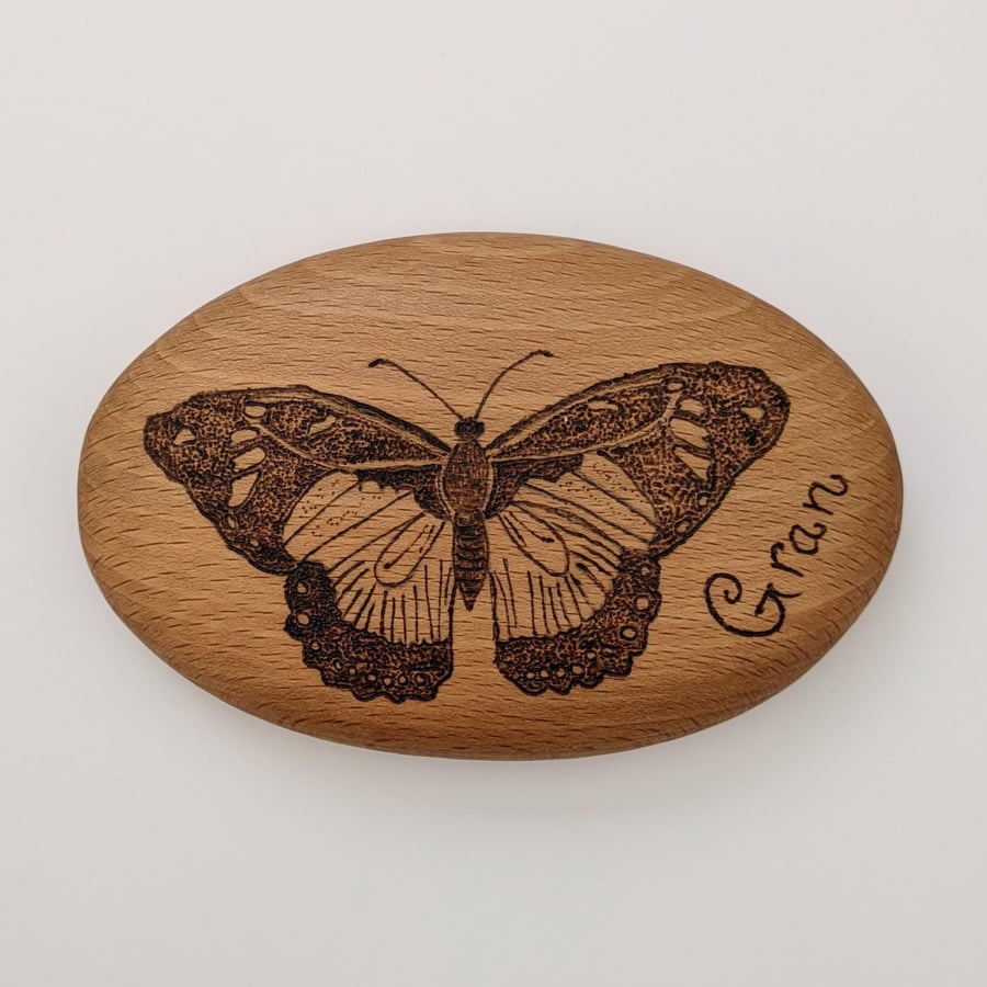 Personalised For Gran Butterfly pyrography gian... - Folksy