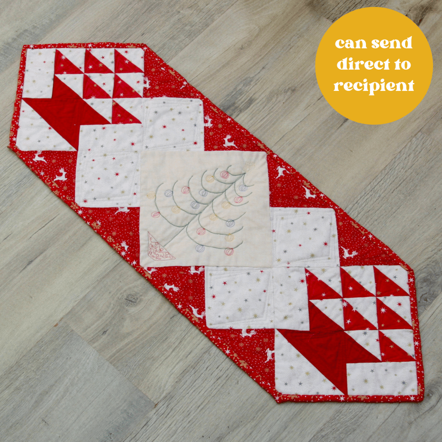 Festive Table Runner with Christmas Tree centre - Folksy