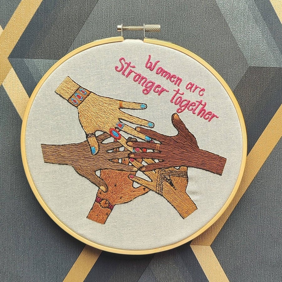 Women Are Stronger Together DIY Embroidery Art - Folksy